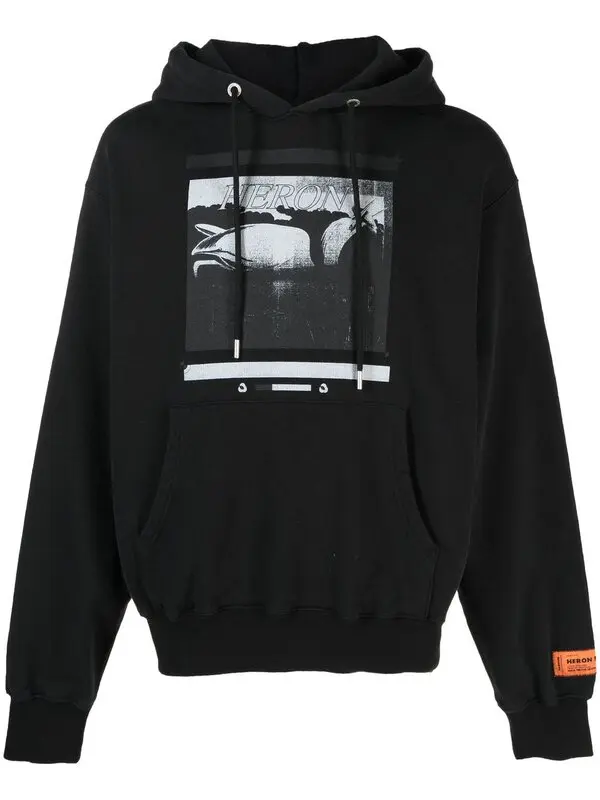 Heron Preston Graphic-print Hoodie - Black