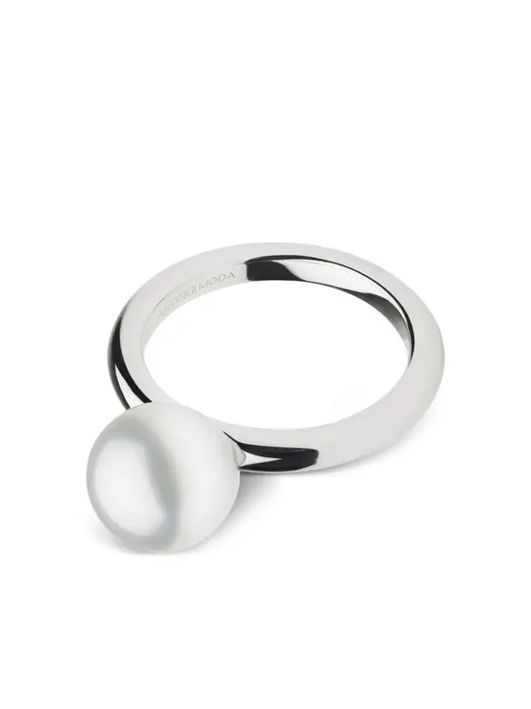 AUTORE MODA 10kt White Gold South Sea Pearl Ring - Silver