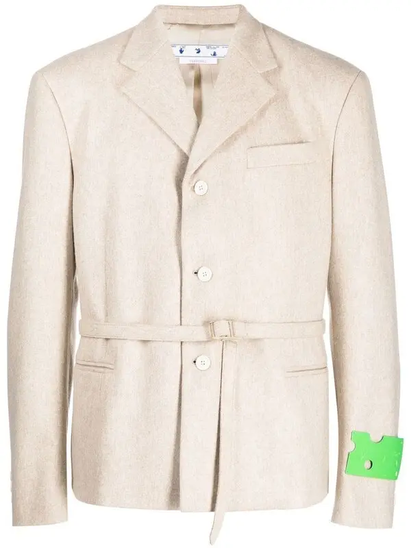 Off-White Buckle-fastened Single-breasted Blazer