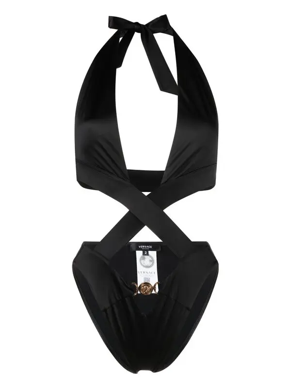 Versace Medusa Tie-fastening One-piece - Black