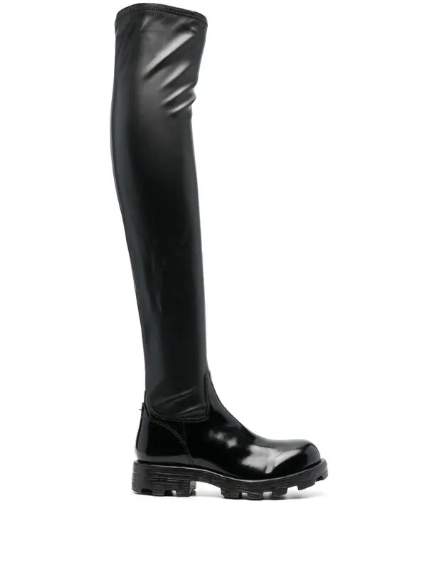 Diesel® D-Hammer Hch Leather Boots In Black - 50% Off | Editorialist