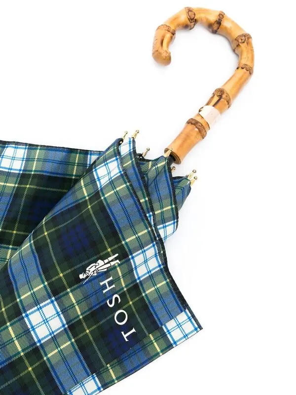 Mackintosh Heriot Whangee Handle Umbrella - Green