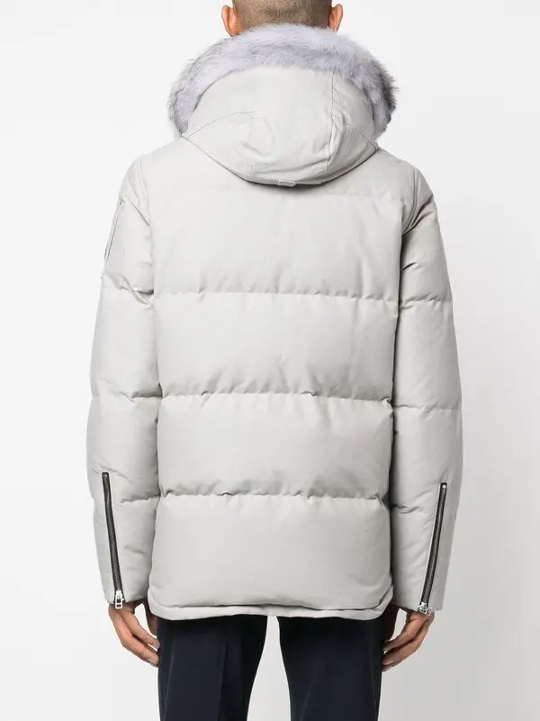 Moose Knuckles Faux-fur Trim Padded Parka - Grey