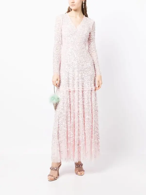 NEEDLE & THREAD Sequin-embellished Long Dress