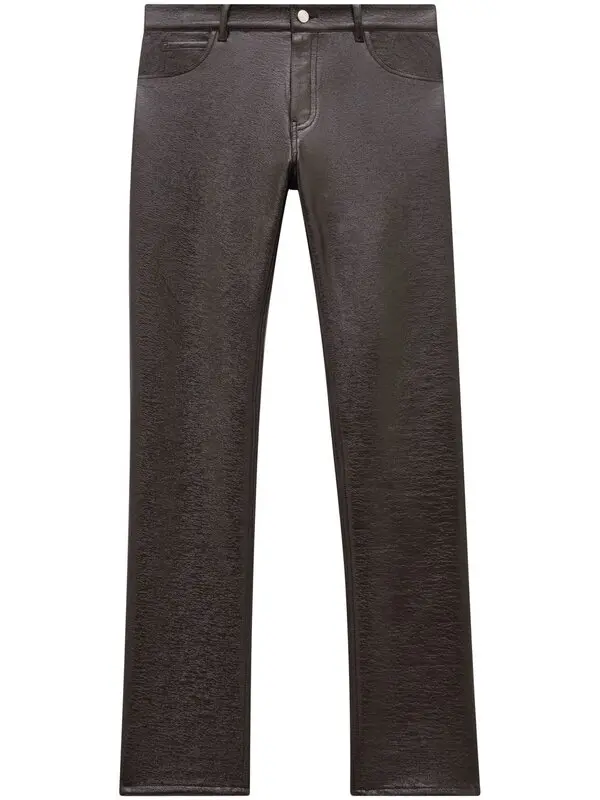 COURREGES Reedition Faux-leather Trousers - Brown
