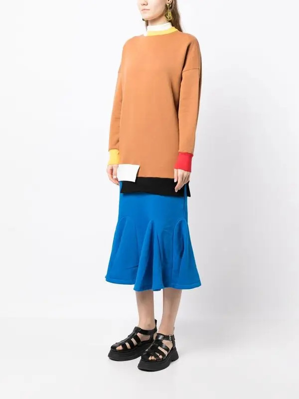ENFOLD Colour-block Jersey-knit Dress