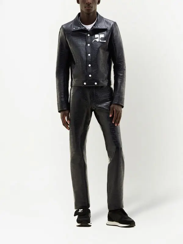 COURREGES Reedition Vinyl Straight Trousers - Black