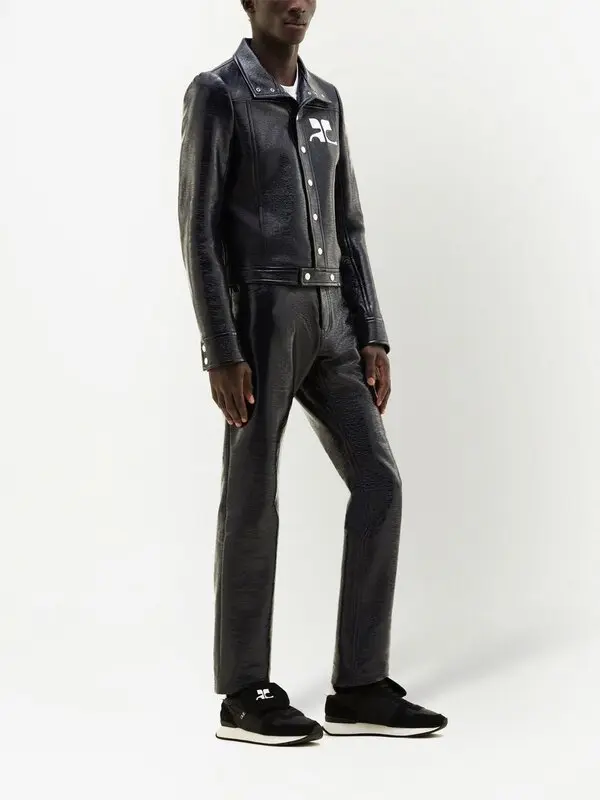 COURREGES Reedition Vinyl Straight Trousers - Black