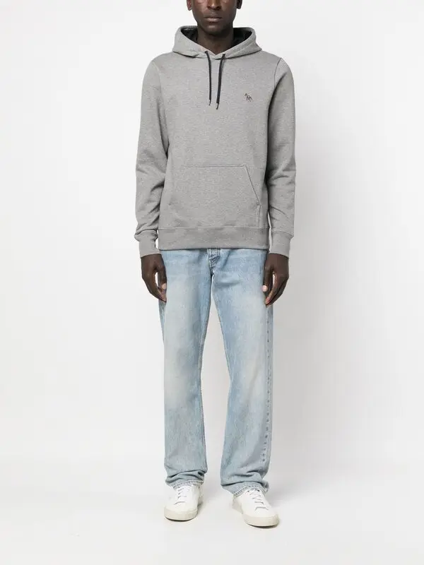Paul Smith Logo Patch Long Sleeve Hoodie - Grey