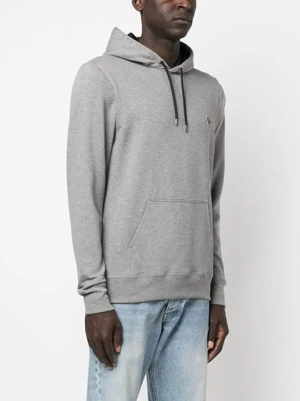 Paul Smith Logo Patch Long Sleeve Hoodie - Grey
