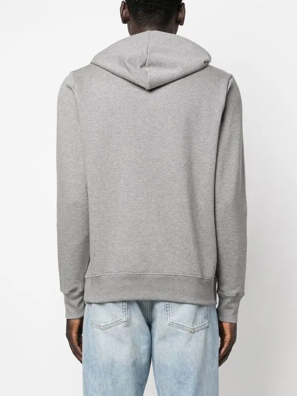 Paul Smith Logo Patch Long Sleeve Hoodie - Grey