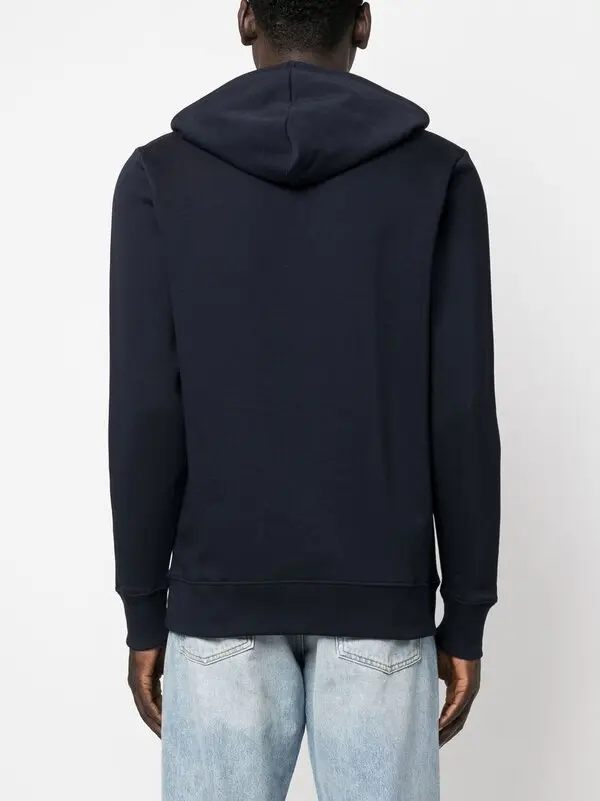 Paul Smith Logo Patch Long Sleeve Hoodie - Blue