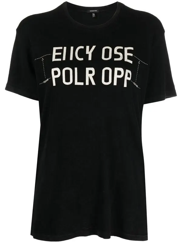 R13 Slogan Print T-shirt