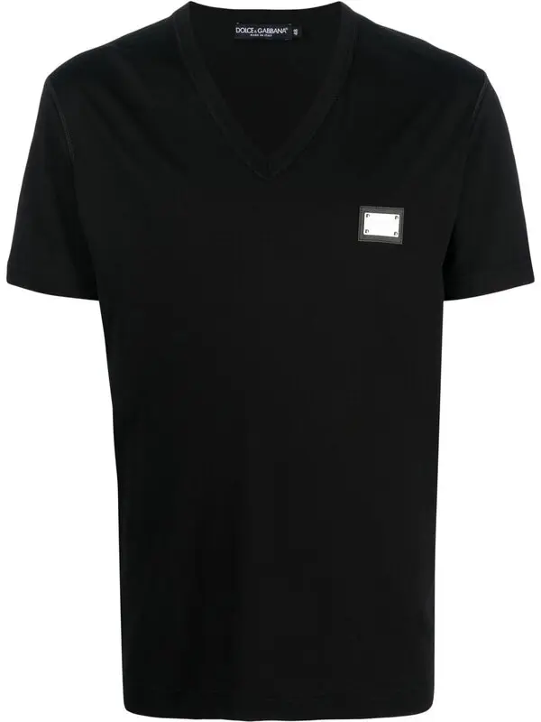Dolce & Gabbana Dg Essentials V-neck T-shirt - Black