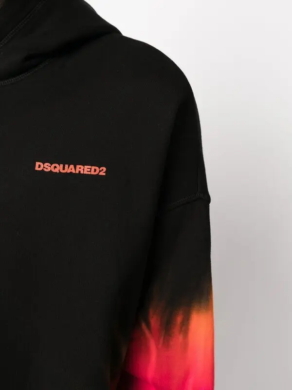 Dsquared2 Tie-dye Long-sleeve Hoodie - Black