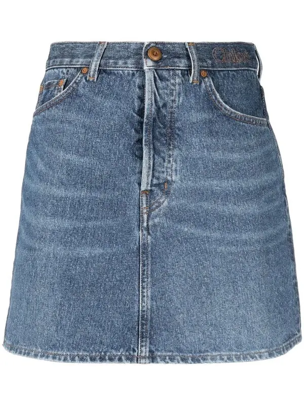 Chloé High-waist Denim Mini Skirt
