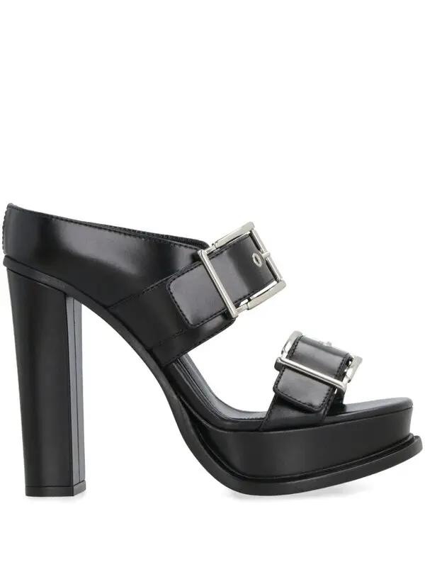 Alexander McQueen 120mm Leather Sandals - Black