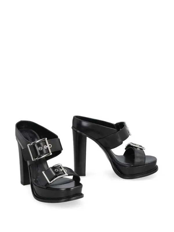 Alexander McQueen 120mm Leather Sandals - Black
