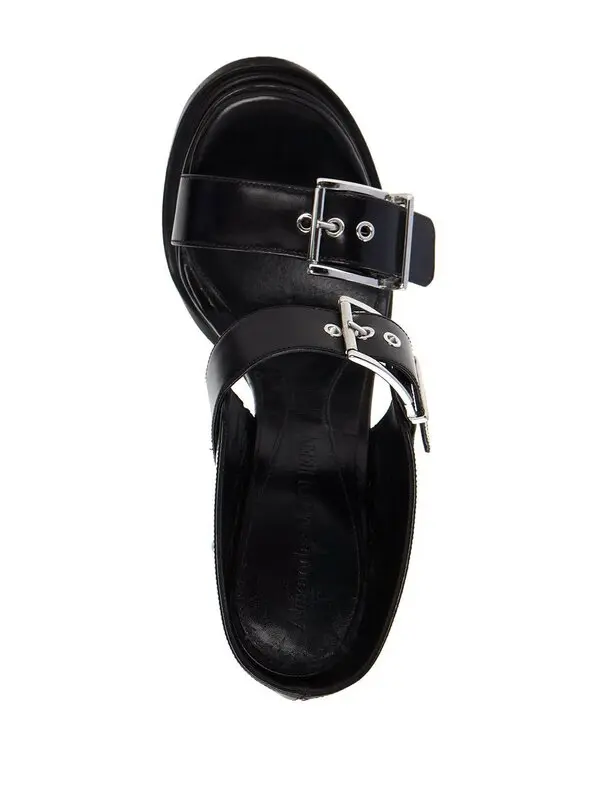 Alexander McQueen 120mm Leather Sandals - Black