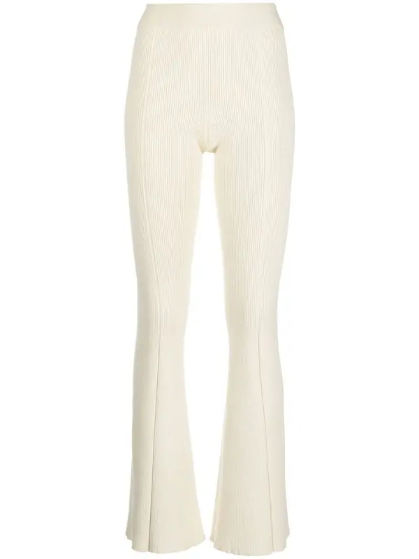 AERON Ribbed-knit Flared Trousers