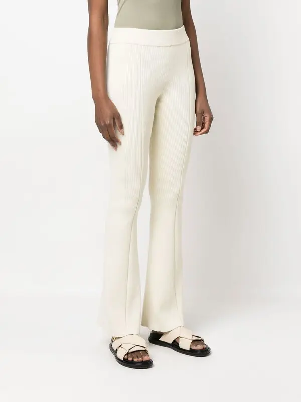 AERON Ribbed-knit Flared Trousers