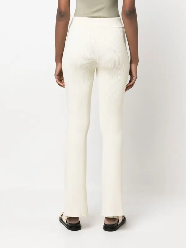 AERON Ribbed-knit Flared Trousers