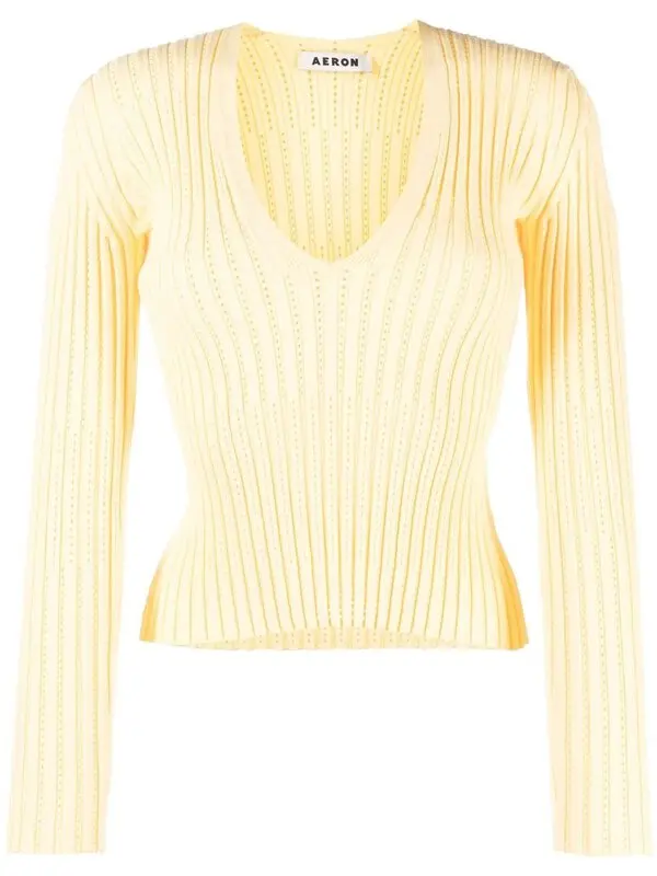 AERON Knitted Long-sleeve Top - Yellow