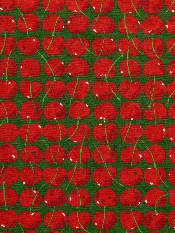 La DoubleJ Cherries Verde-print Tablemats - Red