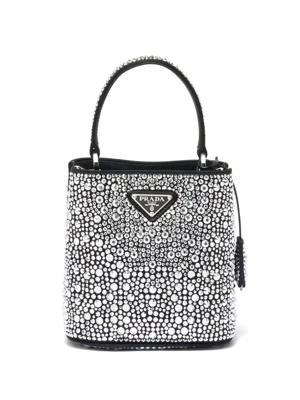 Prada Small Panier Crystal-embellished Tote Bag