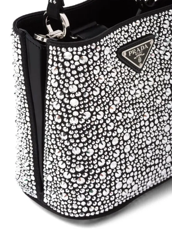 Prada Small Panier Crystal-embellished Tote Bag