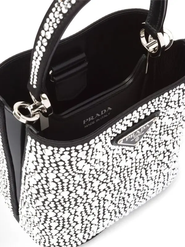Prada Small Panier Crystal-embellished Tote Bag
