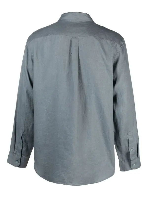 Vince Long-sleeve Linen Shirt - Blue