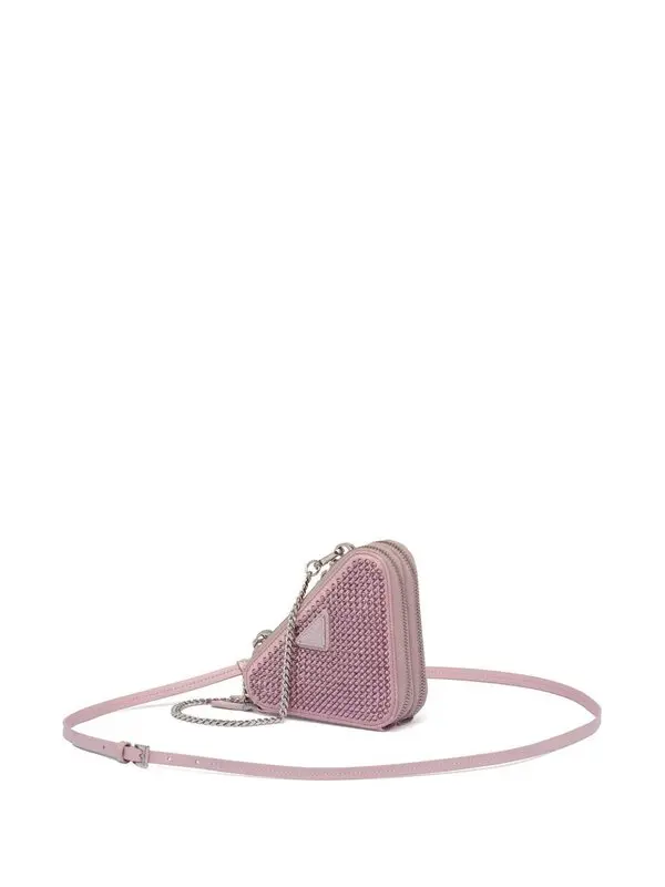 Prada Crystal-embellished Triangle Crossbody Bag