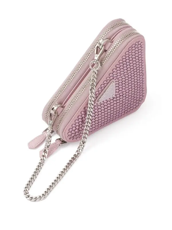 Prada Crystal-embellished Triangle Crossbody Bag
