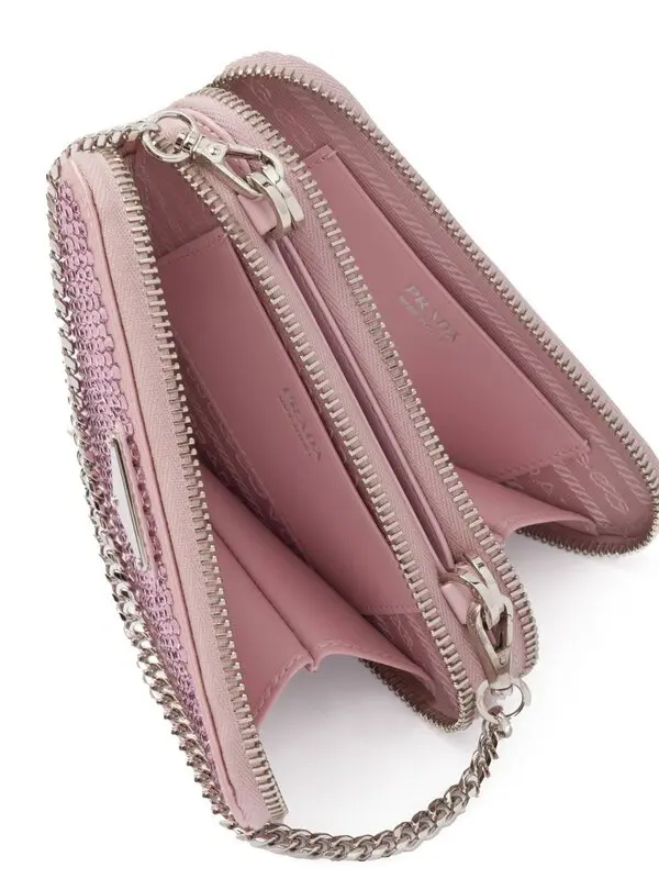 Prada Crystal-embellished Triangle Crossbody Bag