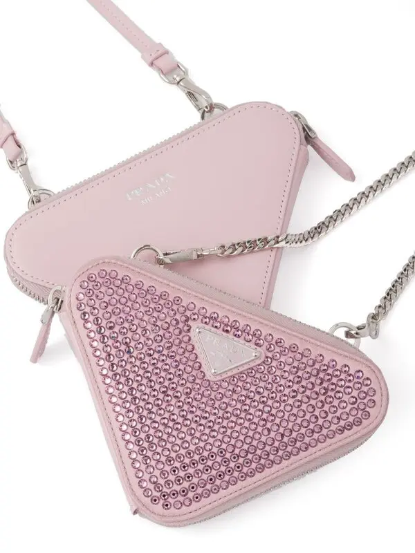 Prada Crystal-embellished Triangle Crossbody Bag