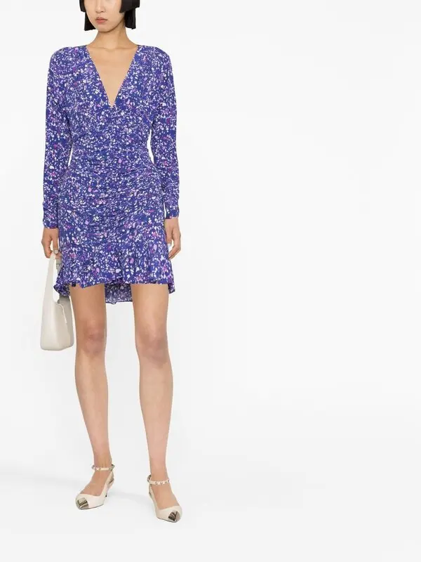 Isabel Marant Étoile Lara Floral-print Mini Dress - Blue