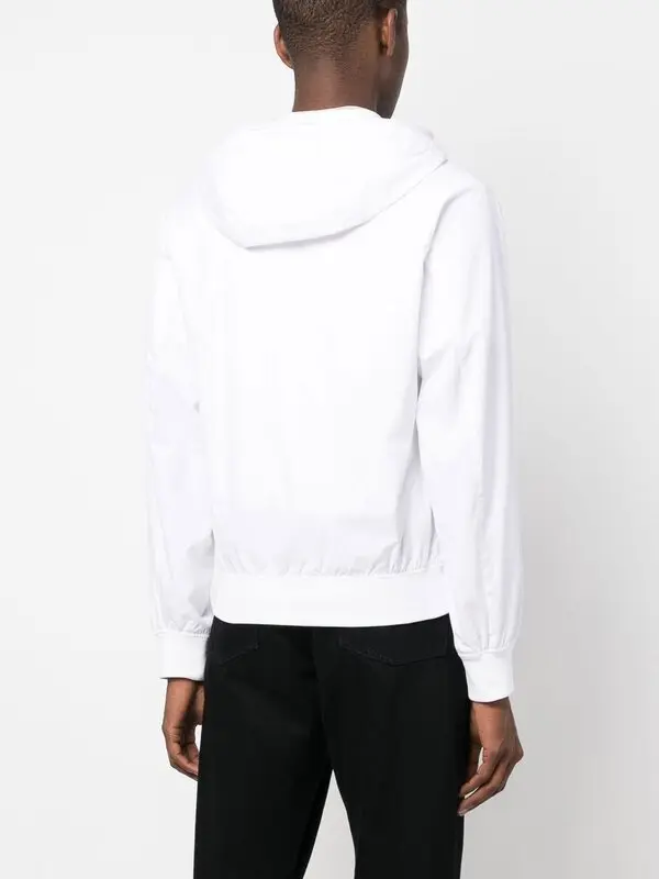 C.P. COMPANY Hooded Zip-up Jacket With Logo Detail - White