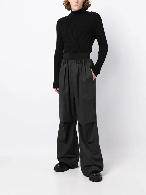 Raf Simons High-waisted Wide-leg Wool Trousers
