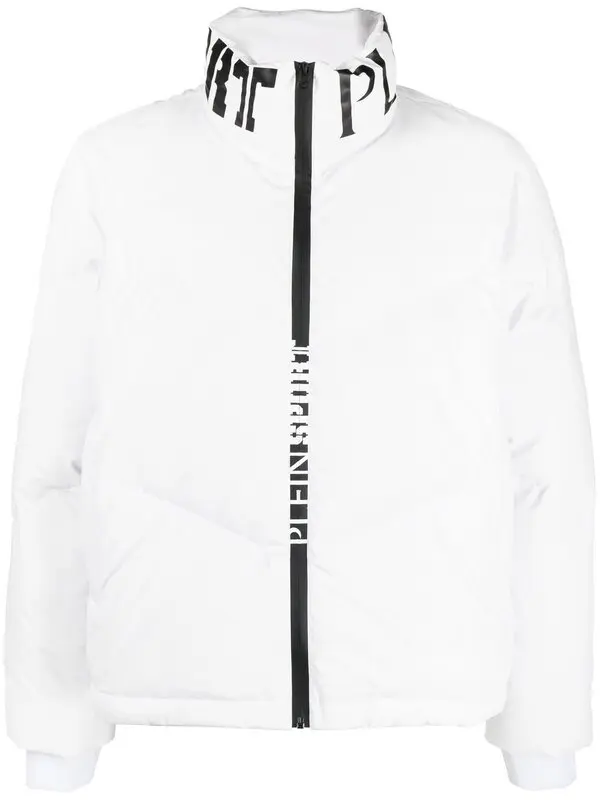 PLEIN SPORT Logo-print Puffer Jacket - White