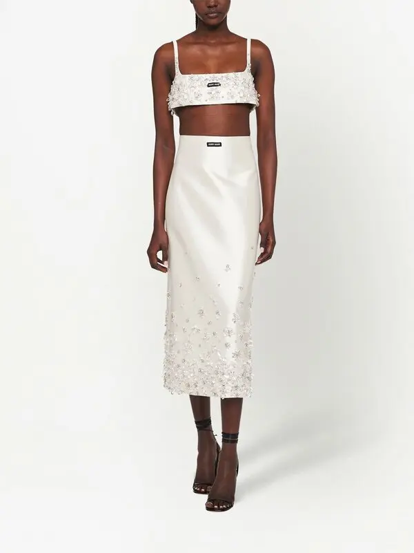 Miu Miu Bead-embellished Cropped Top