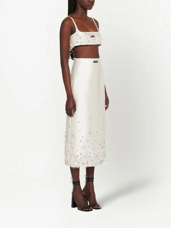 Miu Miu Bead-embellished Cropped Top