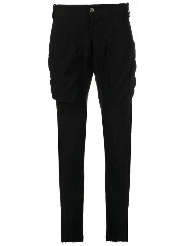 Masnada Waffle-effect Cotton Trousers - Black