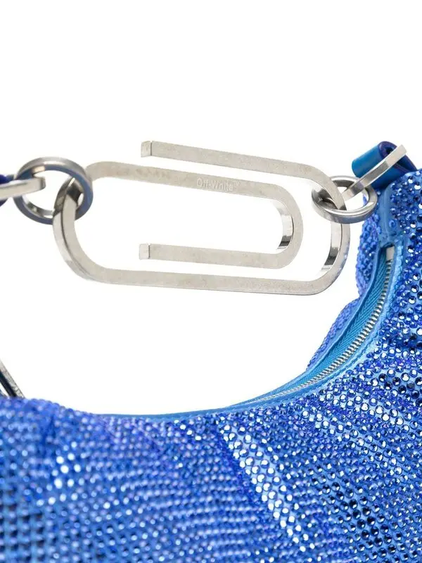 Off-White Paperclip Studded Shoulder Bag - Blue