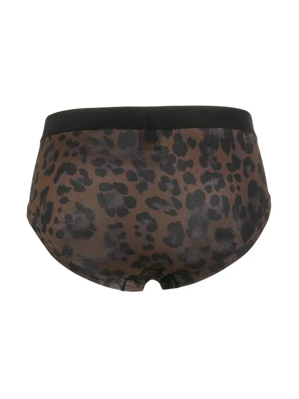 TOM FORD Leopard-print Logo Briefs