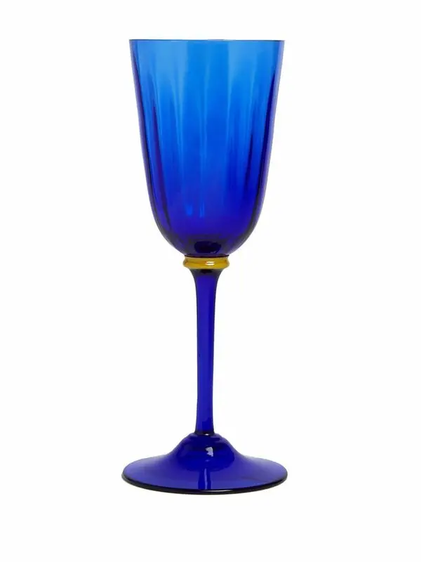 La DoubleJ Rainbow Set Of 8 Wine Glasses - Blue