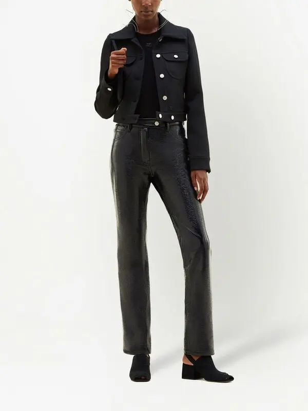 COURREGES Re-edition Vinyl Straight-leg Trousers - Blue