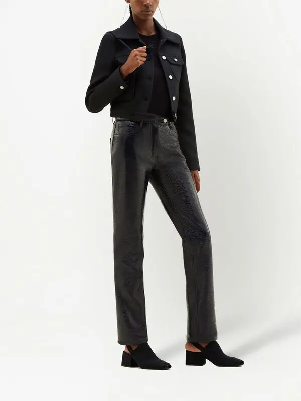 COURREGES Re-edition Vinyl Straight-leg Trousers - Blue