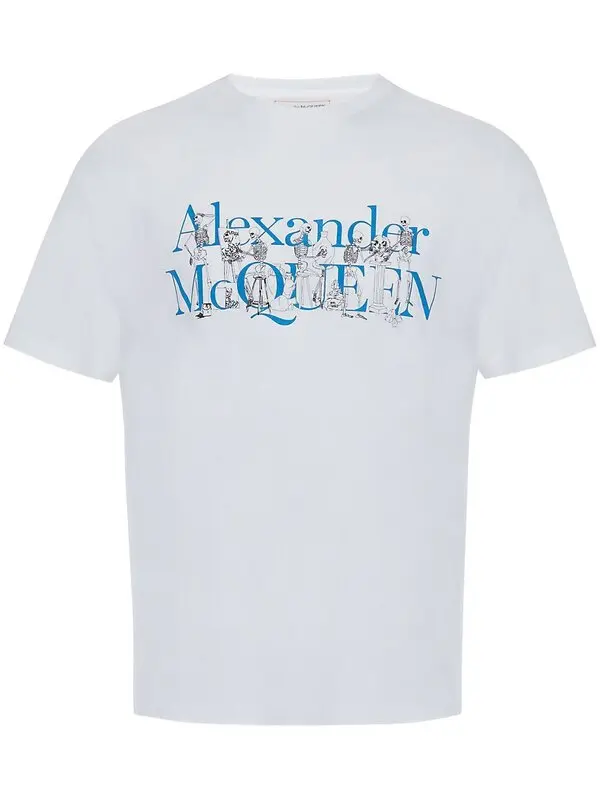 Alexander McQueen Logo-print Crew-neck T-shirt - 0900 -white/mix