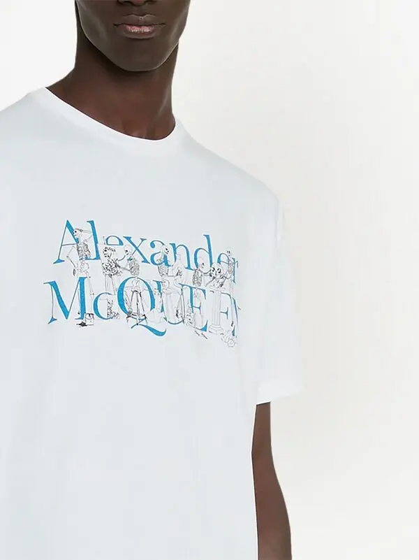 Alexander McQueen Logo-print Crew-neck T-shirt - 0900 -white/mix